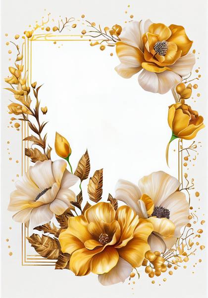 Free Download Gold Flower Frame