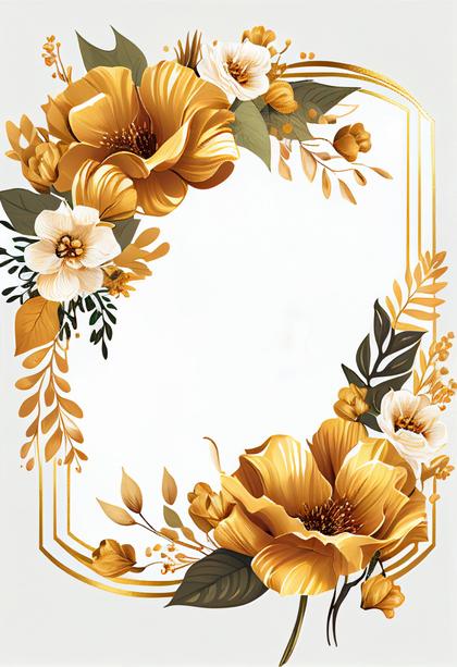 Free Download Gold Flower Frame