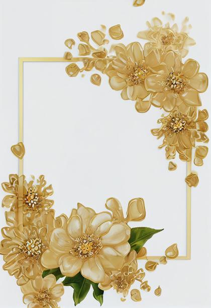 Free Download Gold Flower Frame