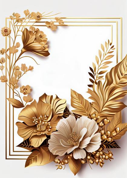 Free Download Gold Flower Frame