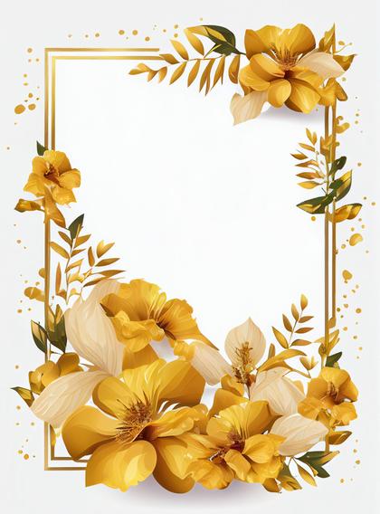 Free Download Gold Flower Frame