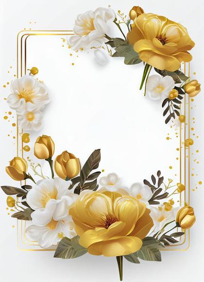 Free Download Gold Flower Frame