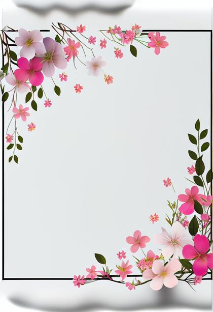 Free Download Pink Flower Frame Design