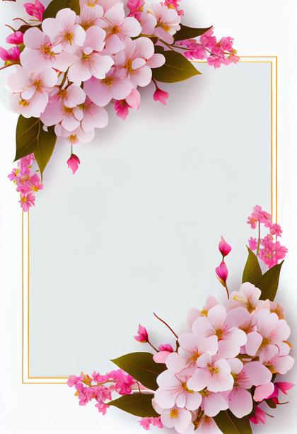 Free Download Pink Flower Frame Design