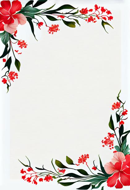 Free Download Red Flower Frame Image