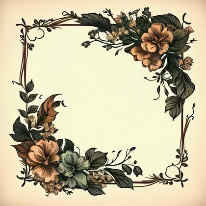 Free Download Hand Drawn Vintage Flower Frame Image