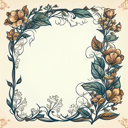 Free Download Hand Drawn Vintage Flower Frame Image