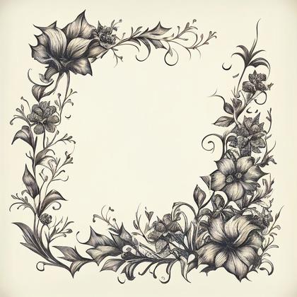 Free Download Hand Drawn Vintage Flower Frame