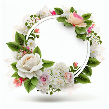 Free Download Flower Circle Frame Design
