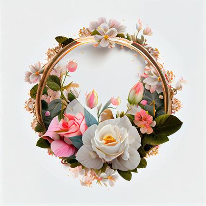 Free Download Flower Circle Frame Image