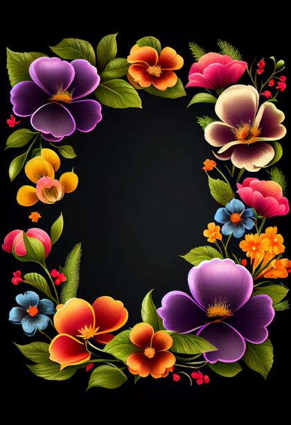 Free Download Colorful Flower Border Image