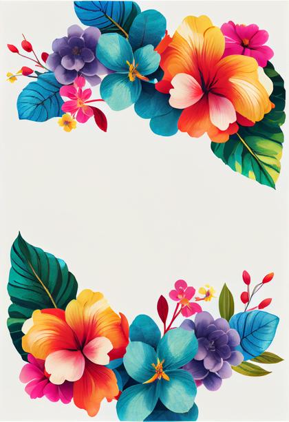 Free Download Colorful Flower Border Image