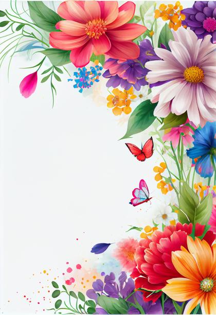 Free Download Colorful Flower Border Design