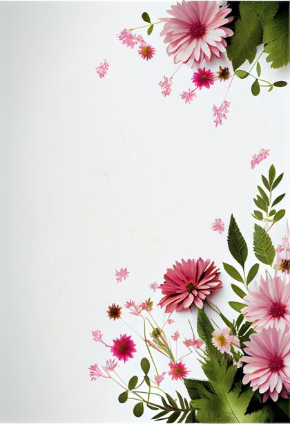Free Download Pink Flower Border