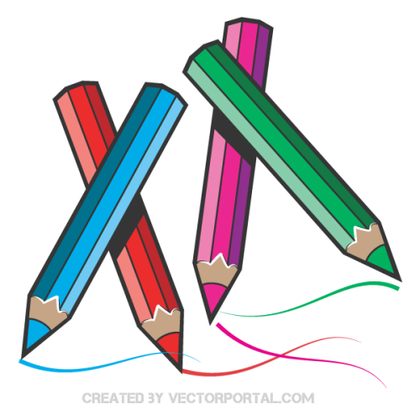 Color Pencils Vector Art
