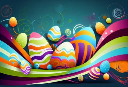Free Download Colorful Happy Easter Background