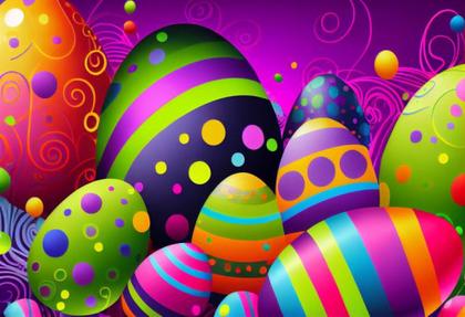 Free Download Colorful Easter Eggs Background Image