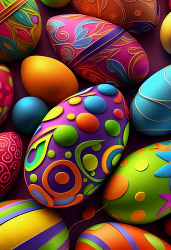 Easter Background with Colorful Easter Eggs Vector Illustrator