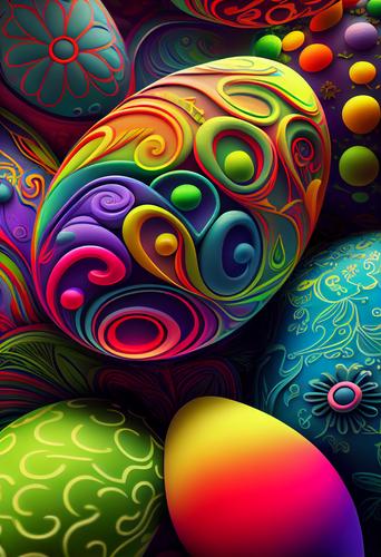 Free Download Colorful Easter Eggs Background