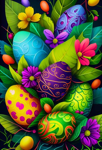 Free Download Colorful Easter Eggs Background