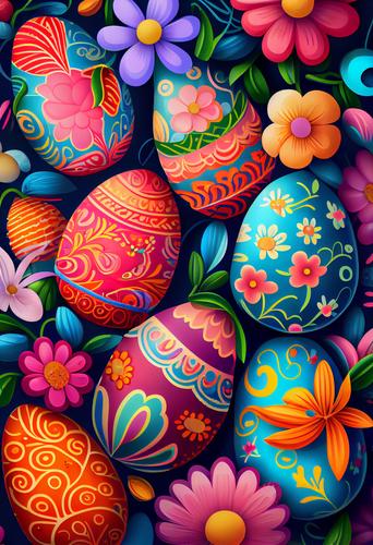 Free Download Colorful Easter Eggs Background