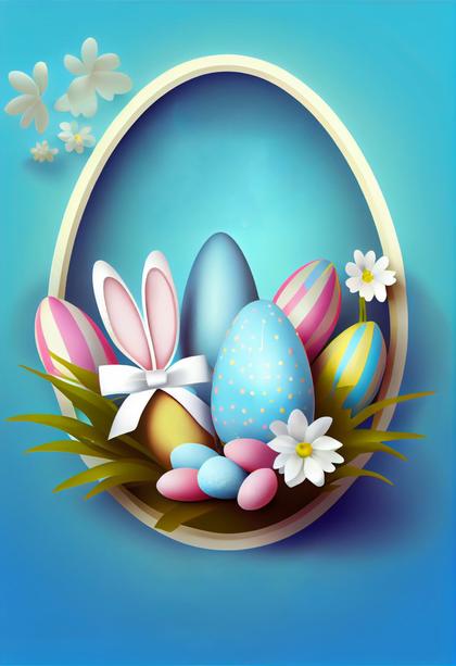 Free Download Blue Easter Card Background