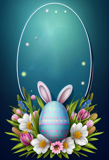 Free Download Blue Easter Card Background