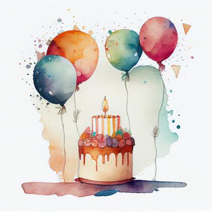 Free Download Watercolor Birthday Background Image