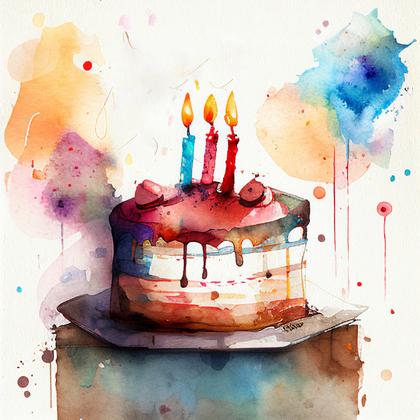 Free Download Watercolor Happy Birthday Card Background Image