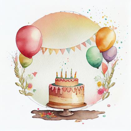 Free Download Watercolor Birthday Card Background Image