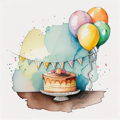 Free Download Watercolor Birthday Card Background Image