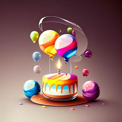 Free Download Colorful Liquid Oil Painting Birthday Background