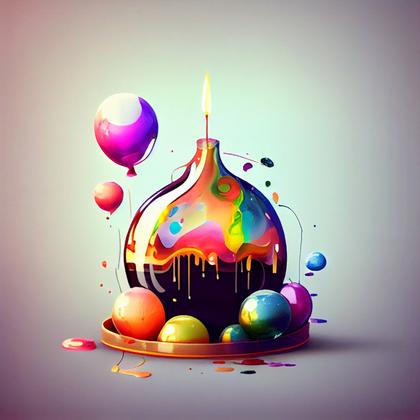 Free Download Colorful Liquid Oil Painting Birthday Background