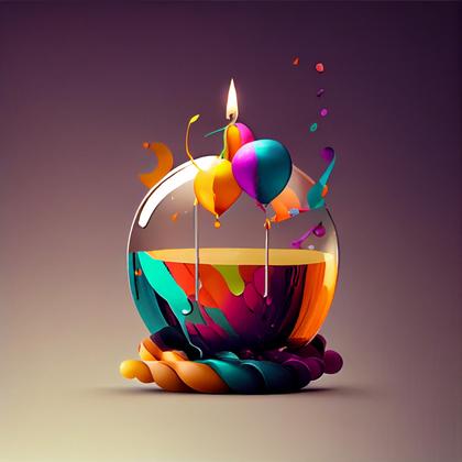 Free Download Liquid Oil Painting Birthday Card Background