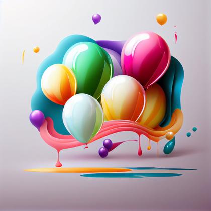Free Download Colorful Liquid Oil Painting Birthday Background