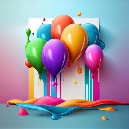 Free Download Liquid Oil Painting Birthday Cake Background Image