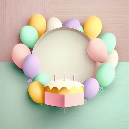 Free Download Pastel Color Happy Birthday Card Background
