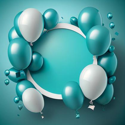 Free Download Cyan Happy Birthday Background Image