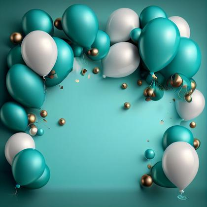Free Download Cyan Happy Birthday Background Image
