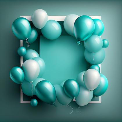 Free Download Cyan Happy Birthday Background Image