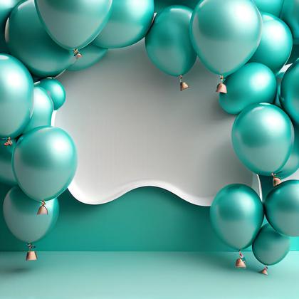 Free Download Turquoise Happy Birthday Card Background Image