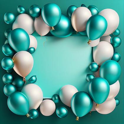Free Download Turquoise and White Happy Birthday Card Background