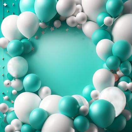 Free Download Turquoise and White Happy Birthday Card Background