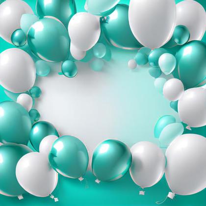 Free Download Turquoise and White Happy Birthday Card Background