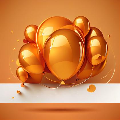 Free Download Orange and Gold Happy Birthday Card Background Image