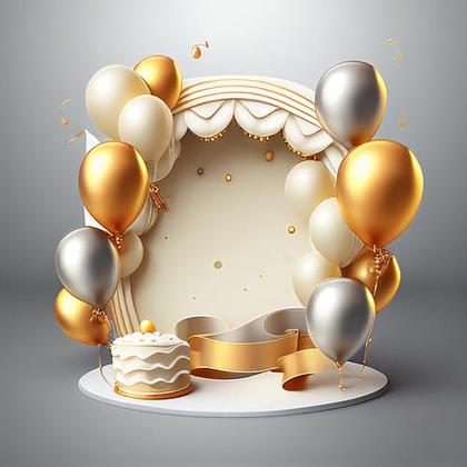 Free Download Silver and Gold Birthday Background