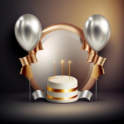 Free Download Silver and Gold Birthday Background