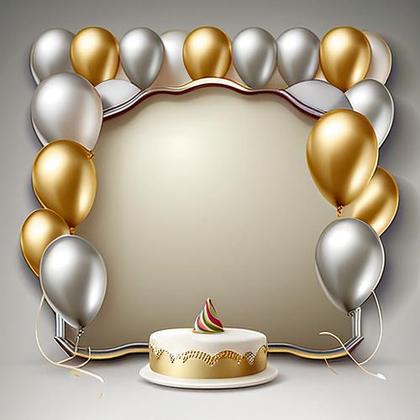 Free Download Silver and Gold Happy Birthday Card Background
