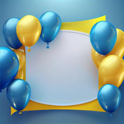 Free Download Blue and Yellow Birthday Background Image