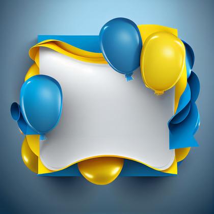 Free Download Blue and Yellow Birthday Background Image